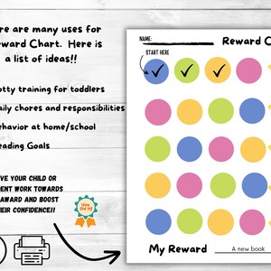 Daily Chore Chart | Children Behavior Chart | Toilet Train | Reward ...