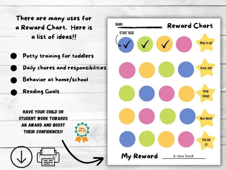 Daily Chore Chart | Children Behavior Chart | Toilet Train | Reward ...