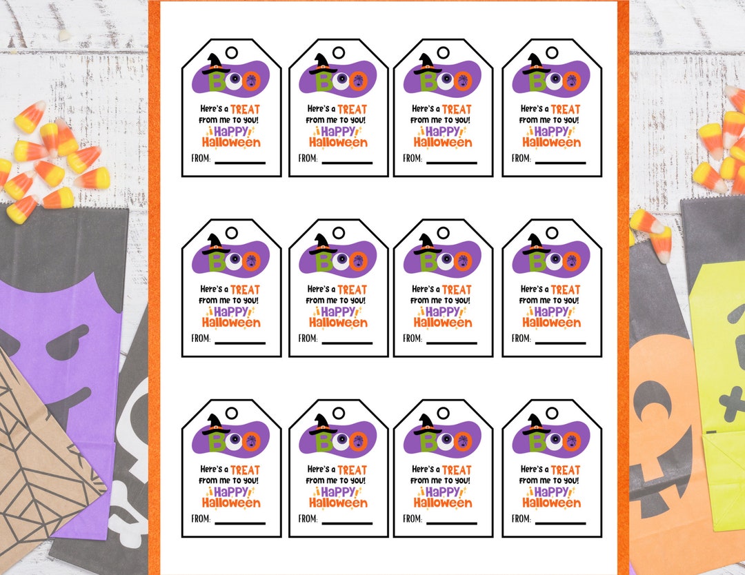 Halloween Treat Tags | Happy Halloween Labels | Happy Halloween Gift ...