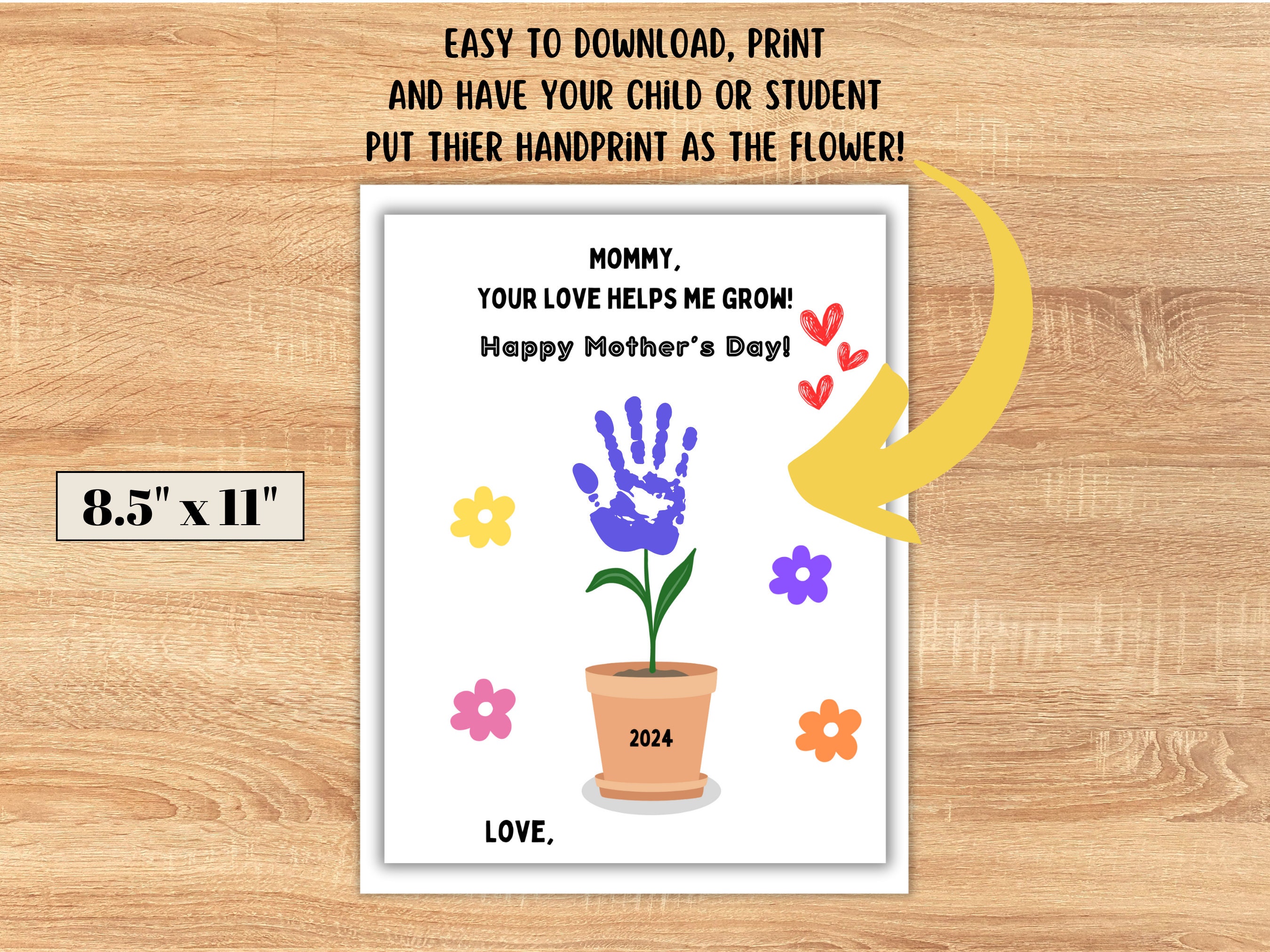 Happy Mothers Day Handprint Craft Art Child Art Activity Gift for Mom ...