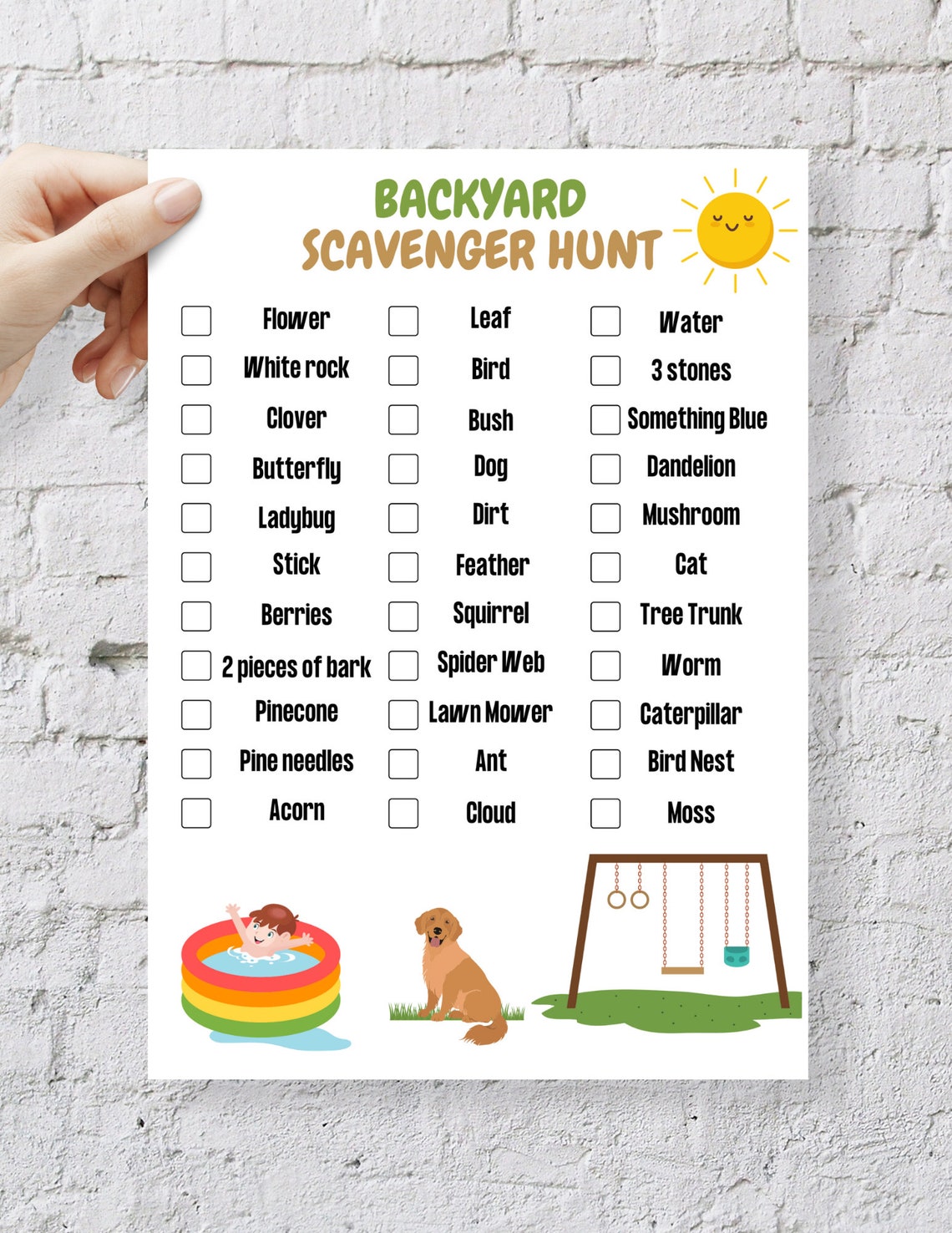 Outdoor Scavenger Hunt for Kids | Printable Backyard Scavenger Hunt for ...