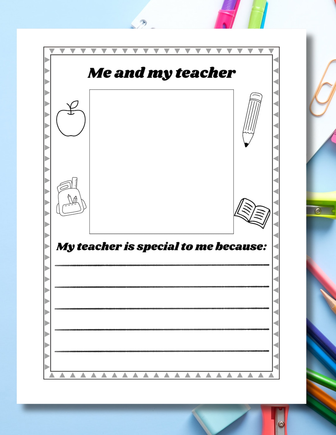 Me and My Teacher Printable | Teacher Appreciation Gift | Teacher ...