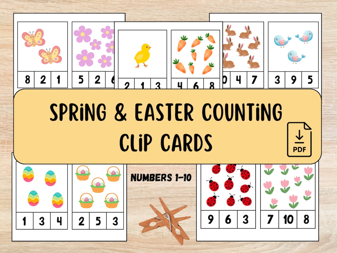 Spring Count and Clip Cards | Preschool Math Activity | Montessori ...