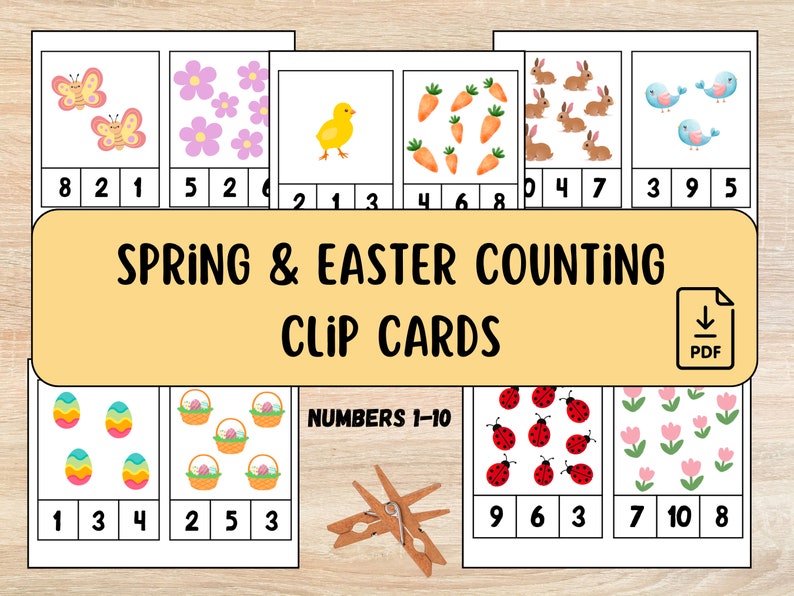Spring Count and Clip Cards | Preschool Math Activity | Montessori ...
