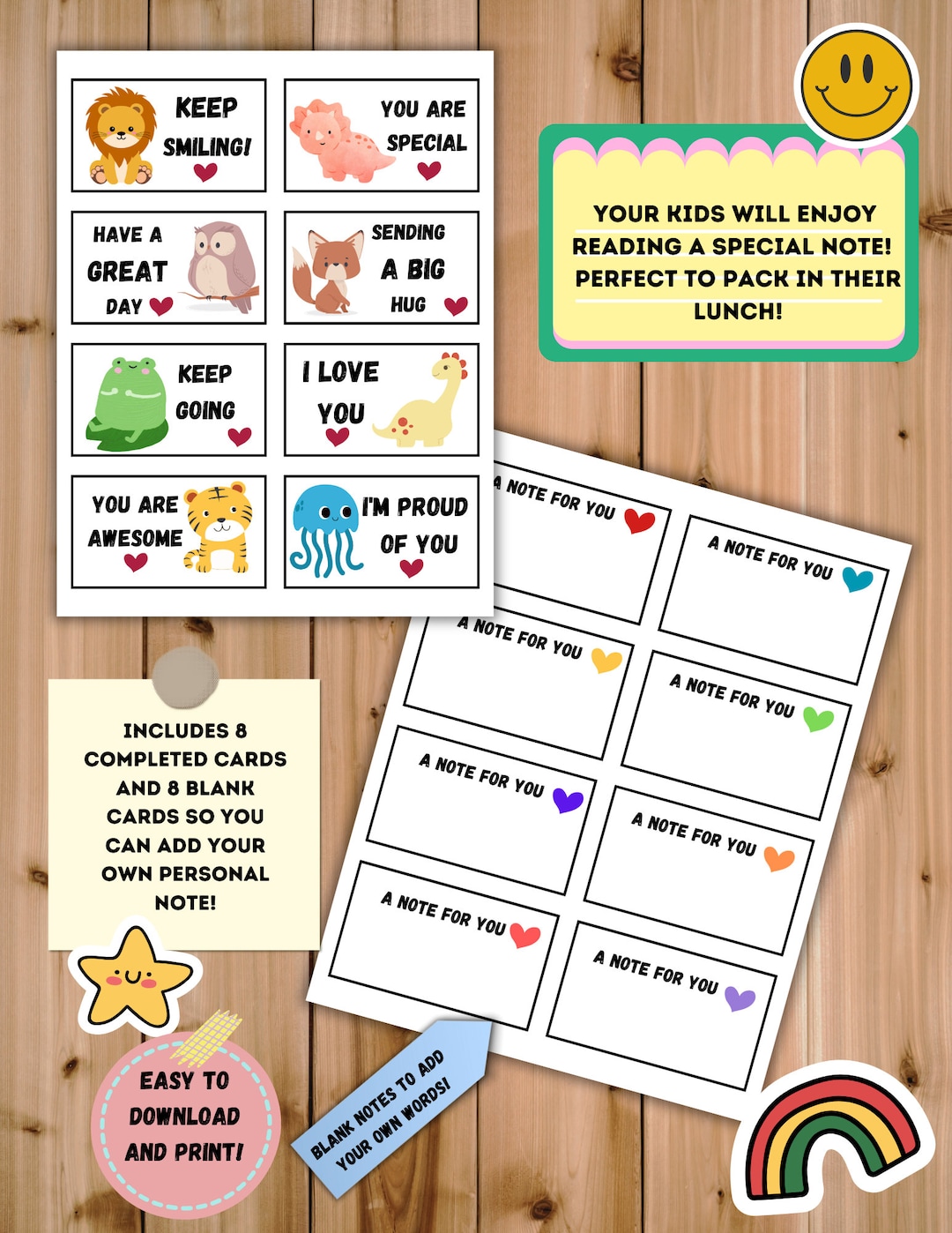 Lunch Box Notes| Positive Affirmations for Kids| Printable Lunch Box ...