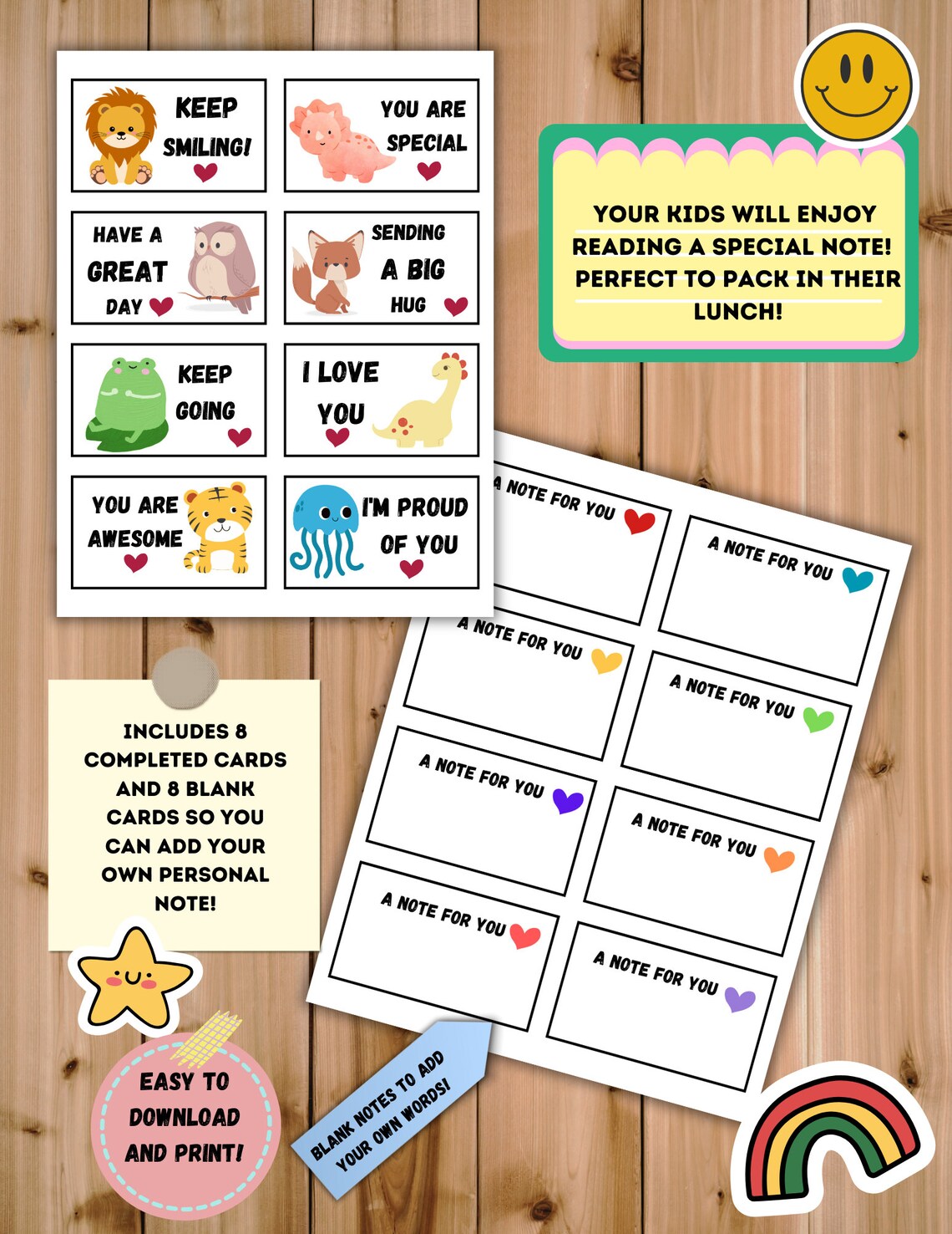 Lunch Box Notes| Positive Affirmations for Kids| Printable Lunch Box ...