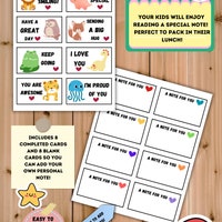Lunch Box Notes Positive Affirmations for Kids Printable Lunch Box ...