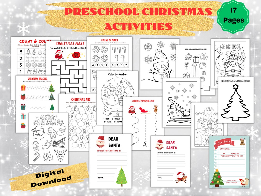 Preschool Christmas Activities christmas Preschool Packet Homeschool ...
