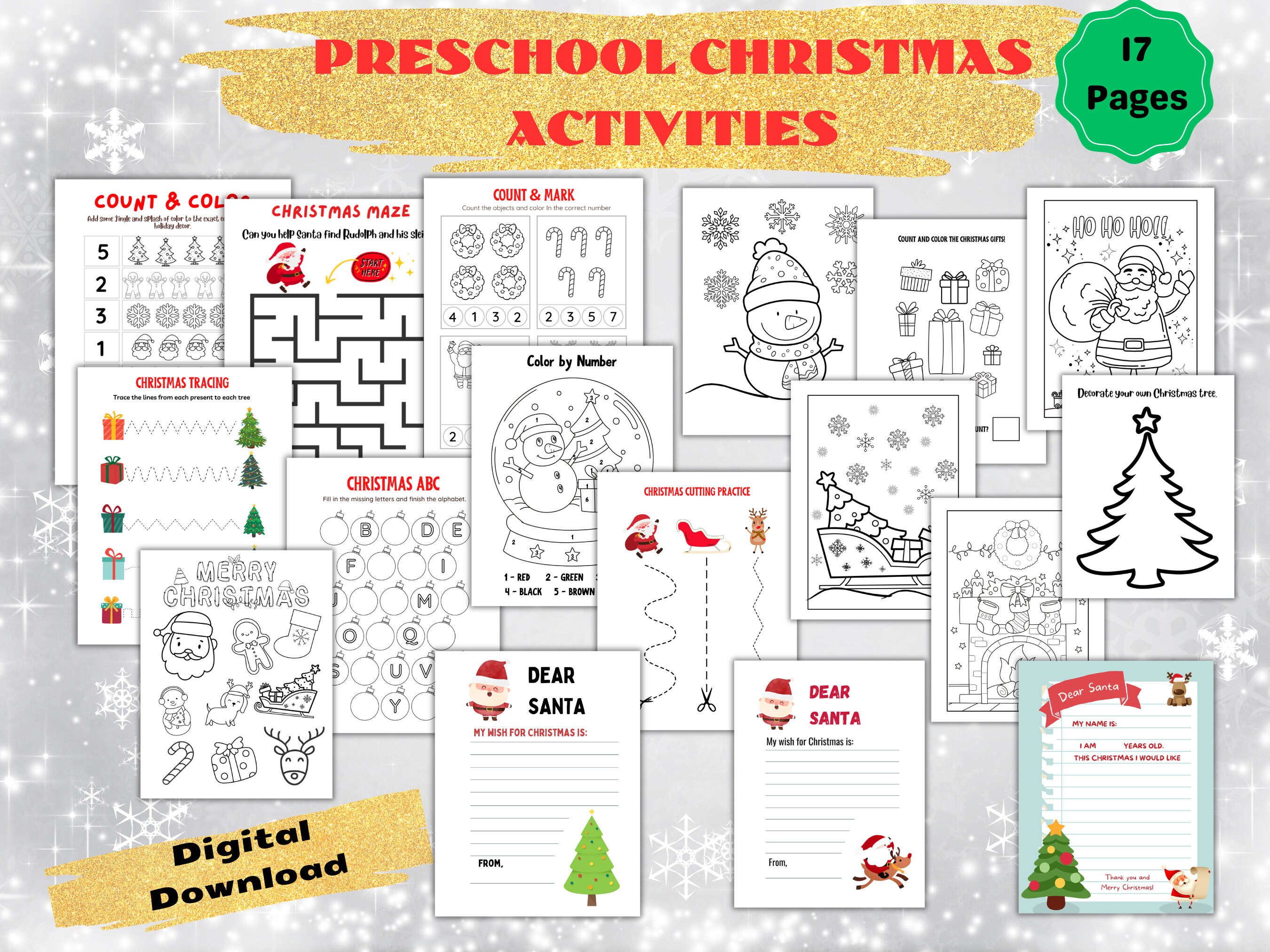 Preschool Christmas Activities christmas Preschool Packet Homeschool ...