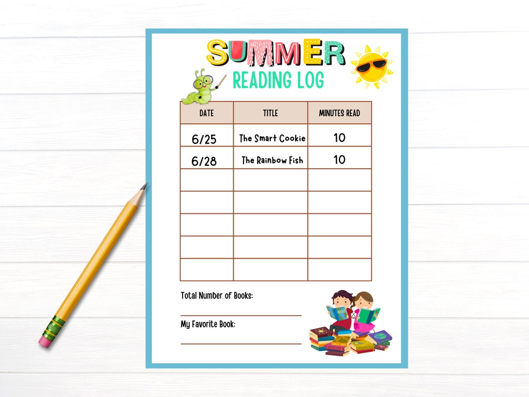 Summer Reading Log | Reading Log for Kids | Summer Reading Log ...