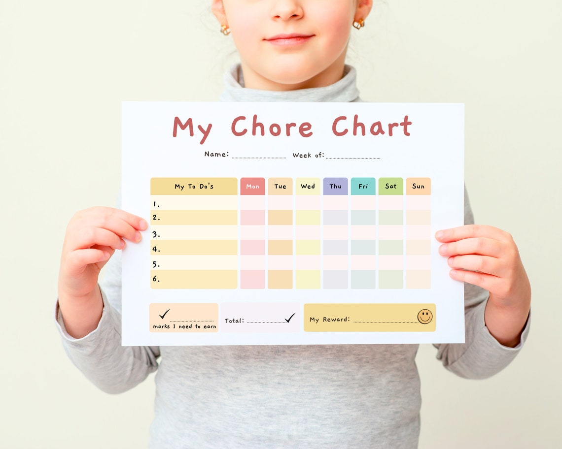 Kids Chore Chart | Chore Chart for Kids Printable | Weekly Chore Chart ...