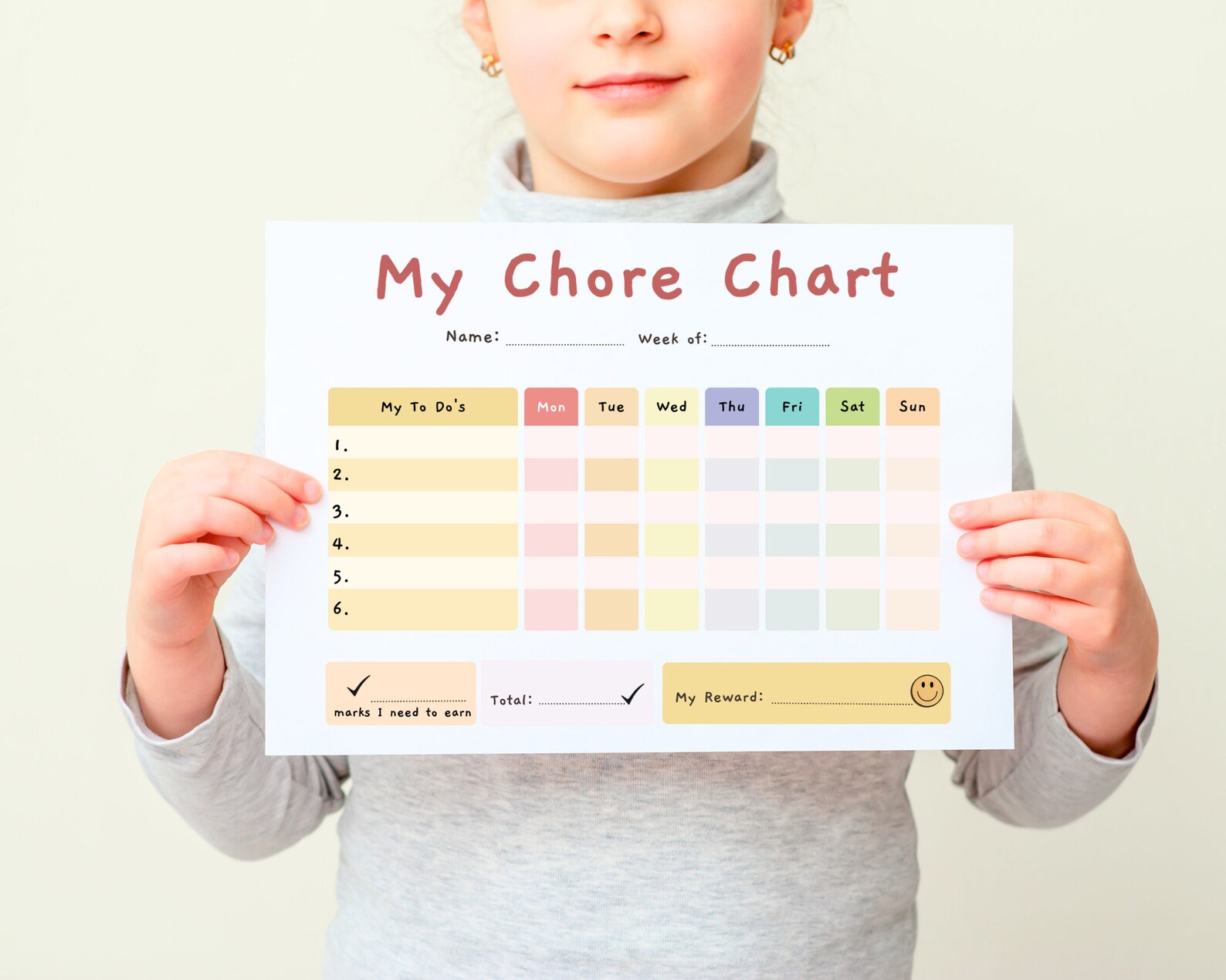Kids Chore Chart | Chore Chart for Kids Printable | Weekly Chore Chart ...