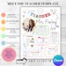 Meet the Teacher Printable | School Night Template | Back to School ...
