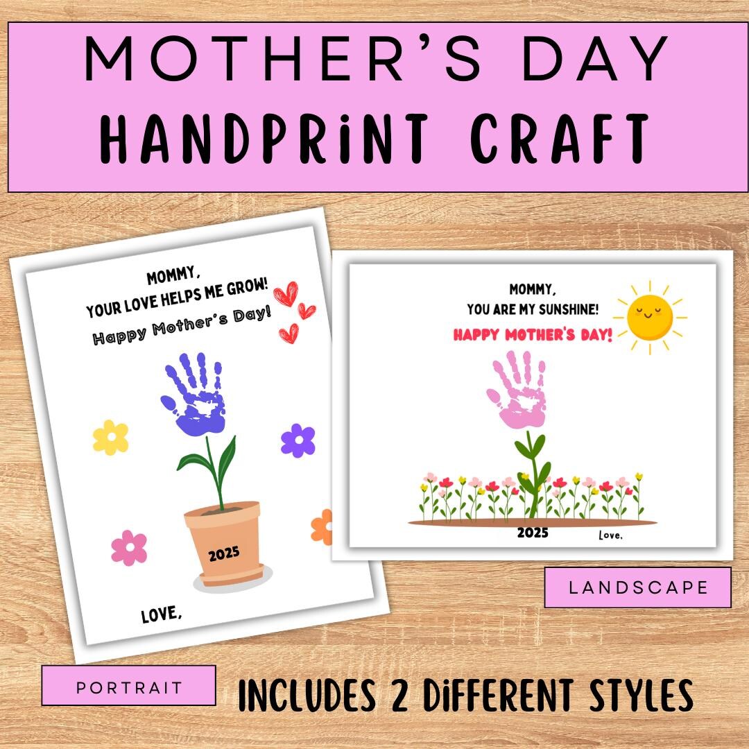 Mother's Day Handprint Craft | Kids Art Activity | Gift for Mom ...