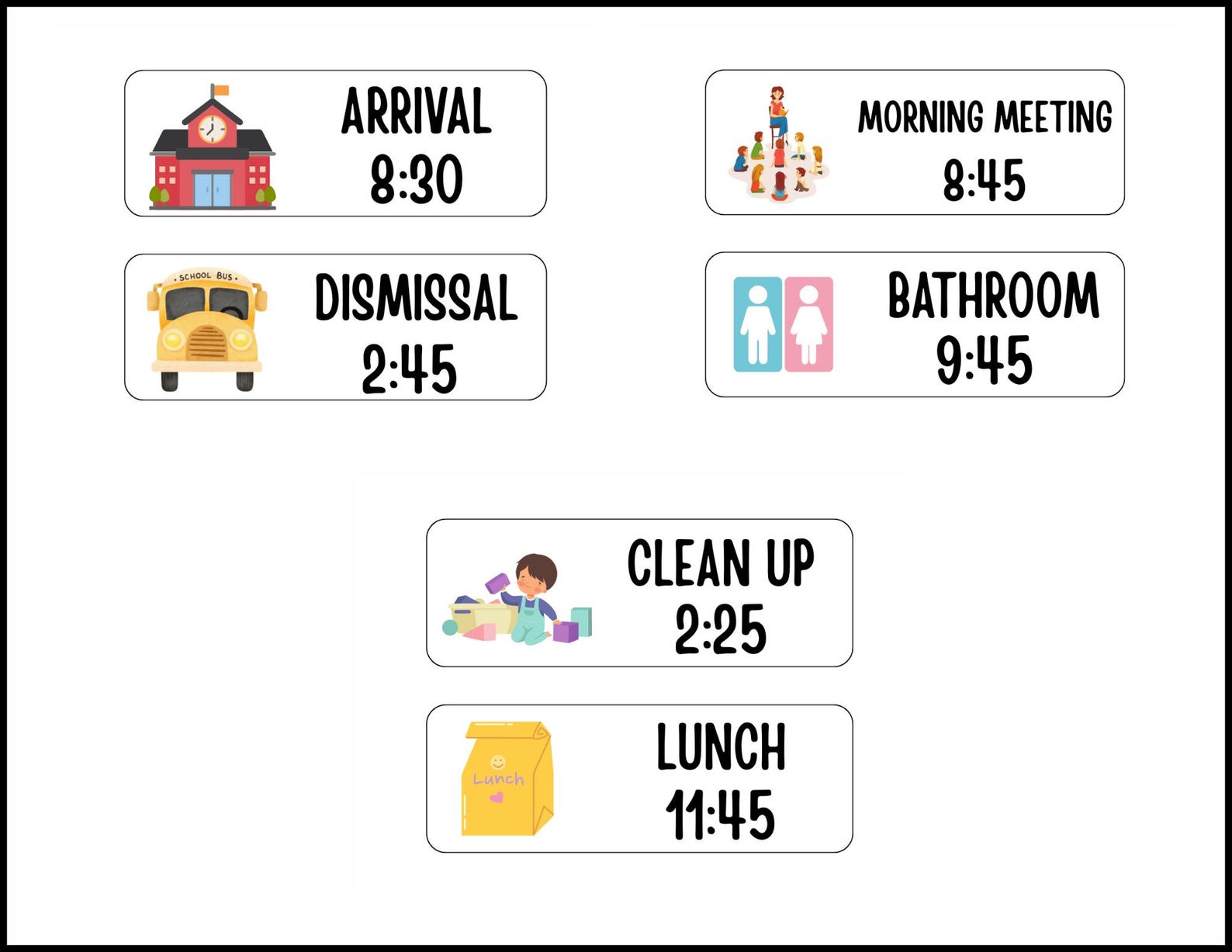 Daily Routine Cards for Teachers | Editable School Schedule Cards for ...