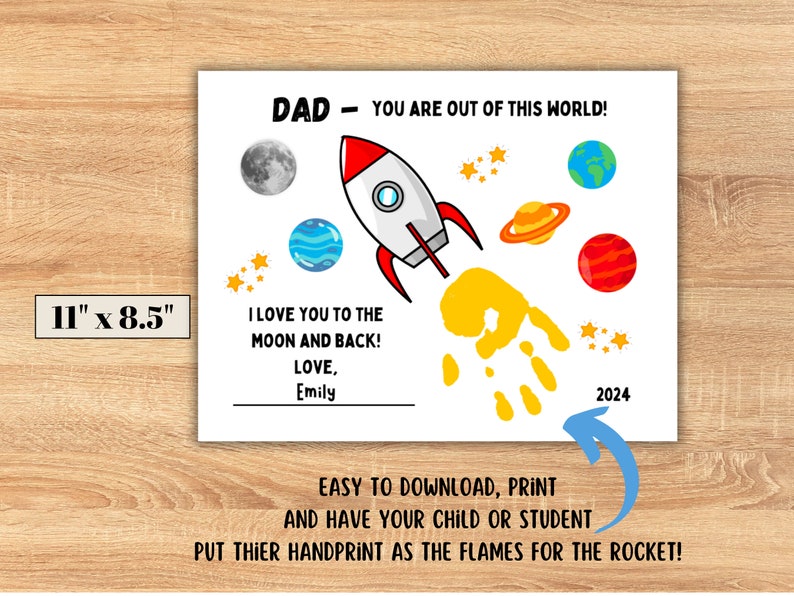 Fathers Day Handprint Craft Child Art Activity Gift for Dad Memory ...