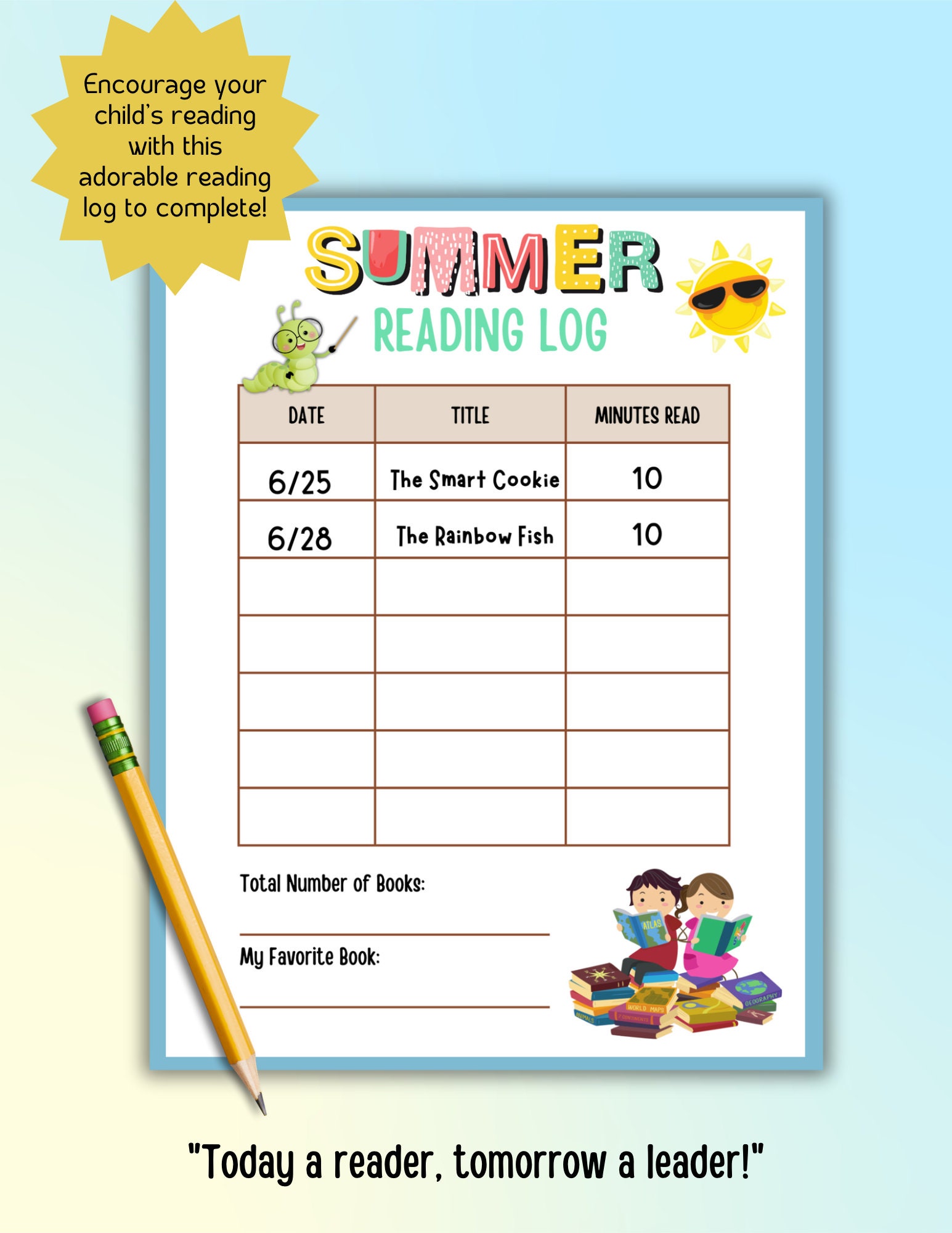 Summer Reading Log Reading Log for Kids Summer Reading Log Reading Log ...
