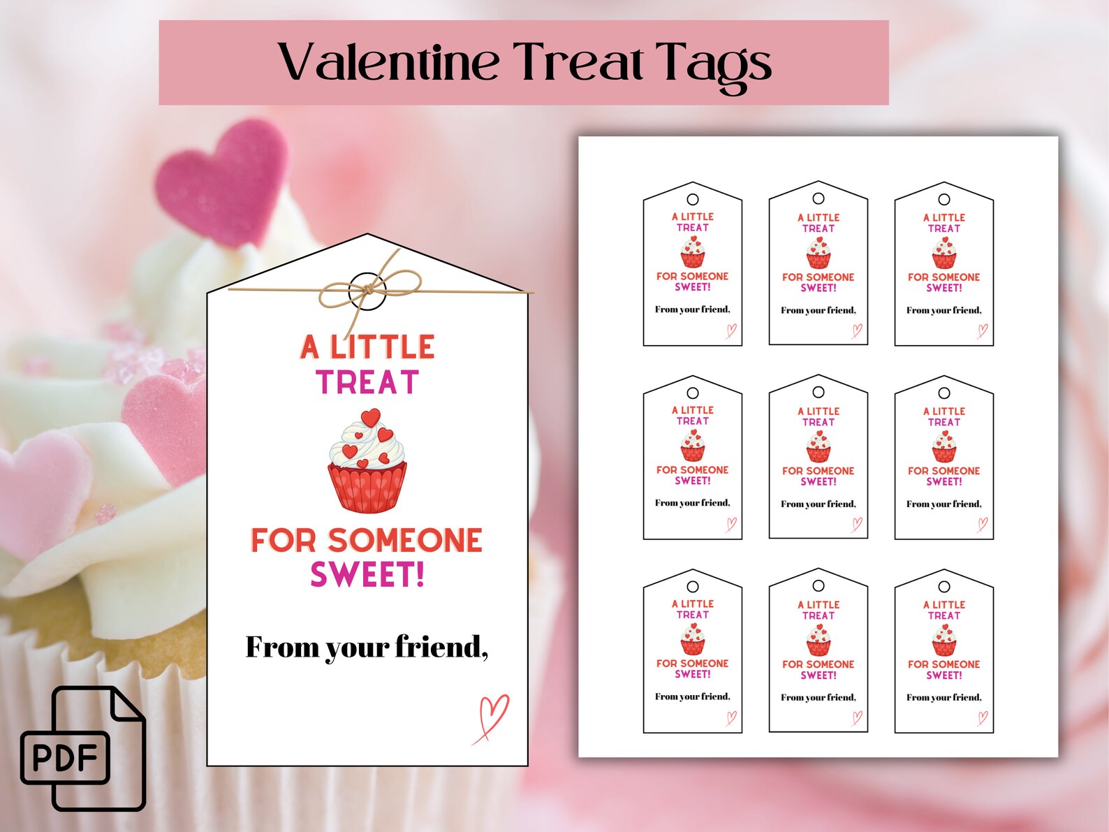 Valentines Day Printable Gift Tag | Sweet Treat Tag | Valentines Day ...