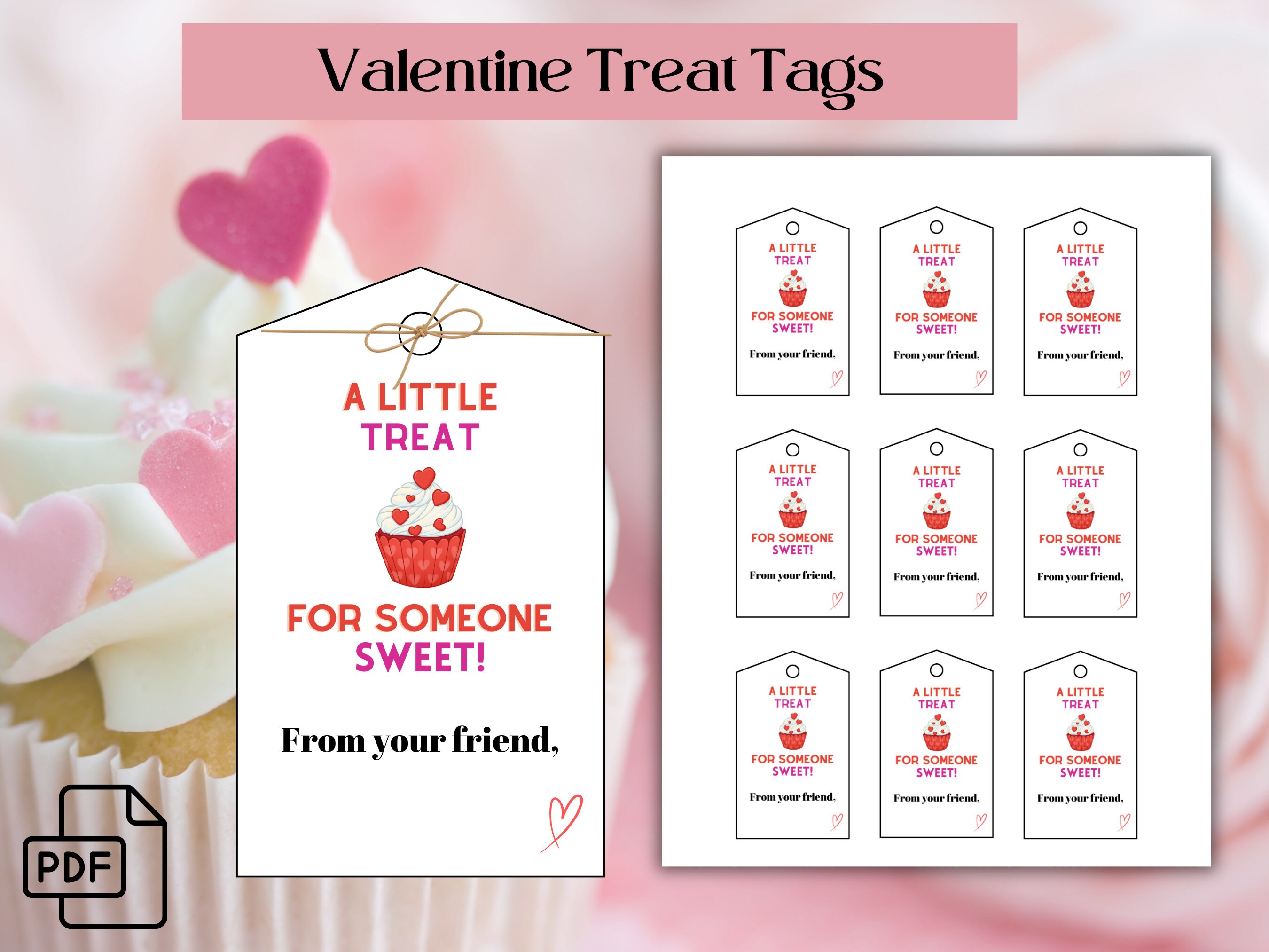 Valentines Day Printable Gift Tag | Sweet Treat Tag | Valentines Day ...