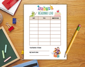 Reading Log | Reading Tracker | School Reading Log | Kids Reading Log ...