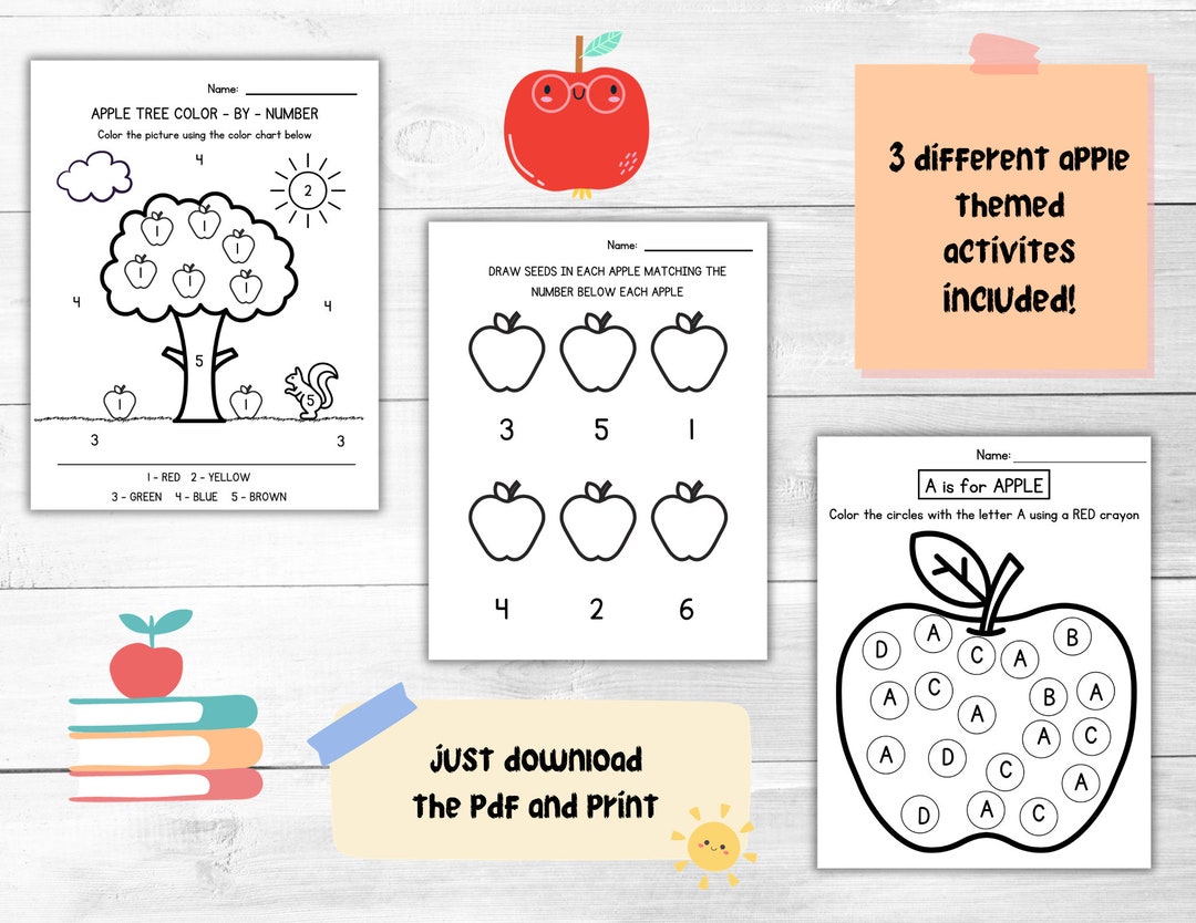 Apple Activities for Kids | Apple Activity Pack | Apple Worksheets ...