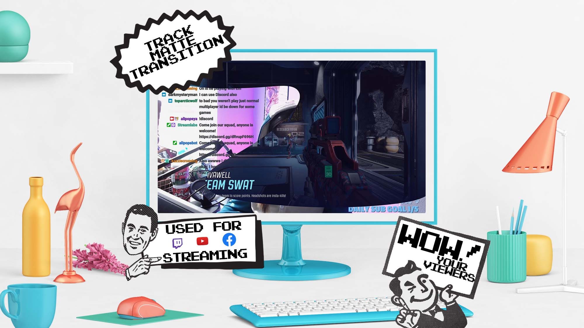 OBS Overlay, Track Matte, Stinger Transition, Animated Overlay, Twitch ...