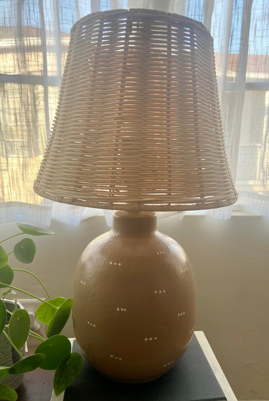 Neutral Minimalist Rattan Lamp - Etsy