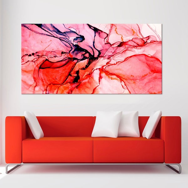 Red Abstract Art - Etsy