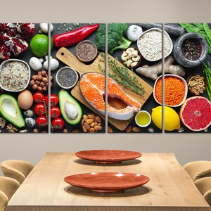 Healthy Food Canvas Print Kitchen Wall Art Cooking Print Kitchen Decor ...