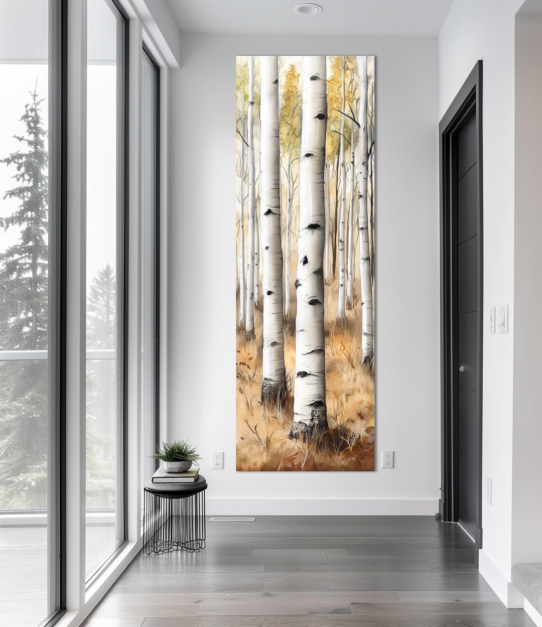 Autumn Birch Trees Canvas Print Forest Wall Art Birch Forest Print ...