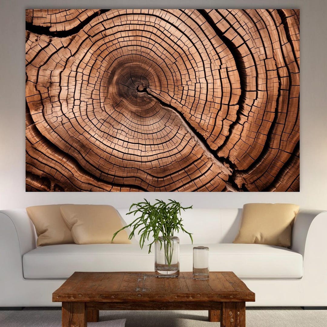 Tree Ring Large Canvas Wall Art Prints Abstract Wood Print Modern ...