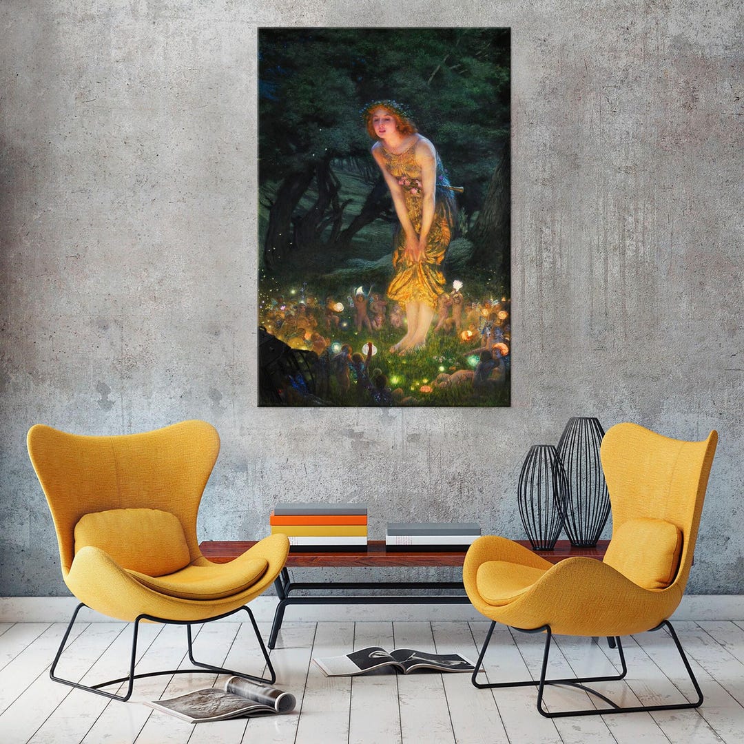 Midsummer Eve Large Canvas Wall Art Prints Edward Robert Hughes ...