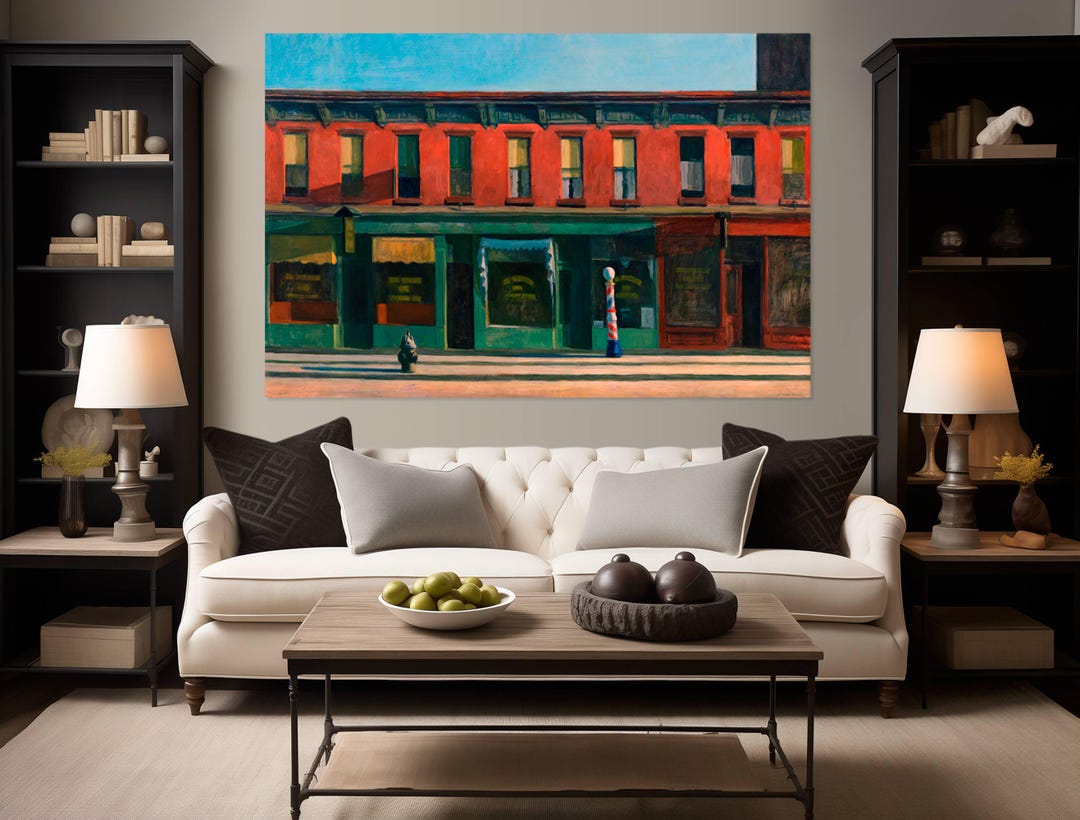 Early Sunday Morning Canvas Print - Mid Century Modern Office Art - Etsy