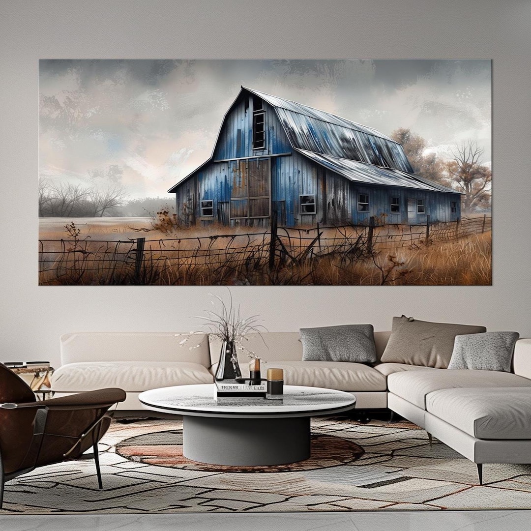 Old Barn Large Canvas Wall Art Prints Farmhouse Country Decor Rustic ...