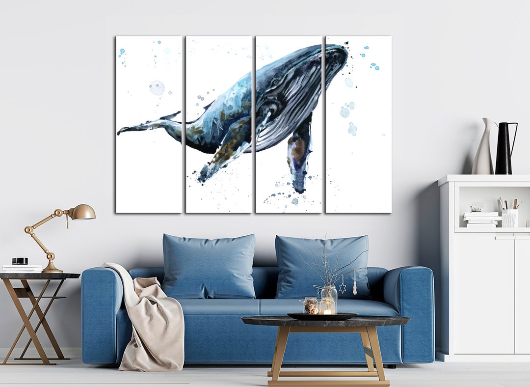 Blue Whale Canvas Print Underwater Life Humpback Whale Art - Etsy