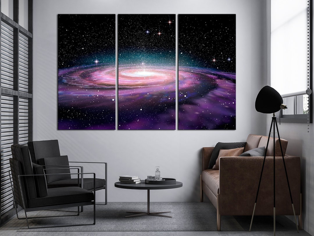 Space Galaxy Wall Art Canvas Constellation Spiral Galaxy Art Prints ...