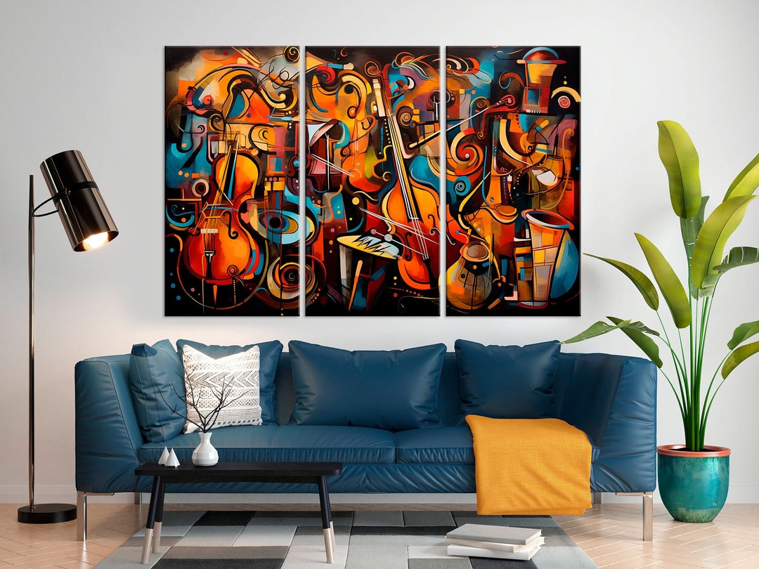 Musical Instruments Canvas Print Colorful Abstract Music Wall Art Music ...