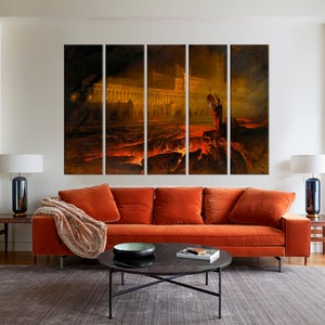 John Martin Pandemonium Canvas Print Religious Art Satan in Hell Dark ...