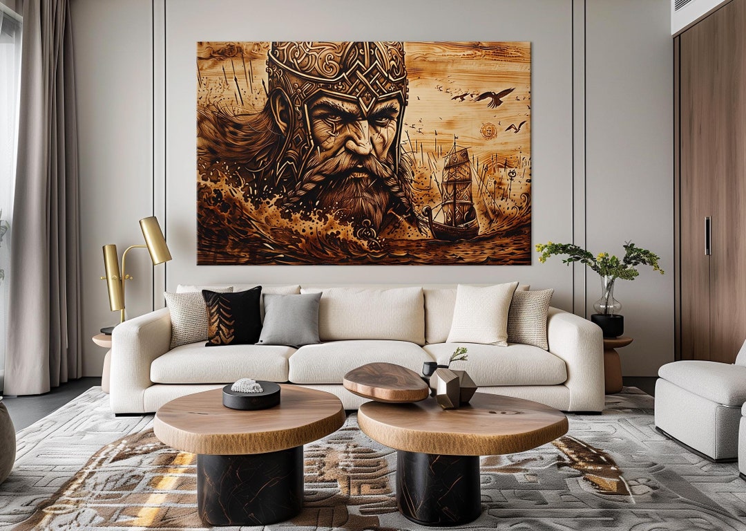 Viking Canvas Print Viking Warrior Scandinavian Decor Viking Norse ...