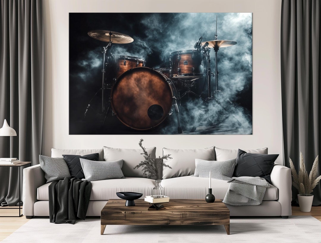 Drums Wall Art Music Print Musical Instrument Wall Art Drummer Gift ...