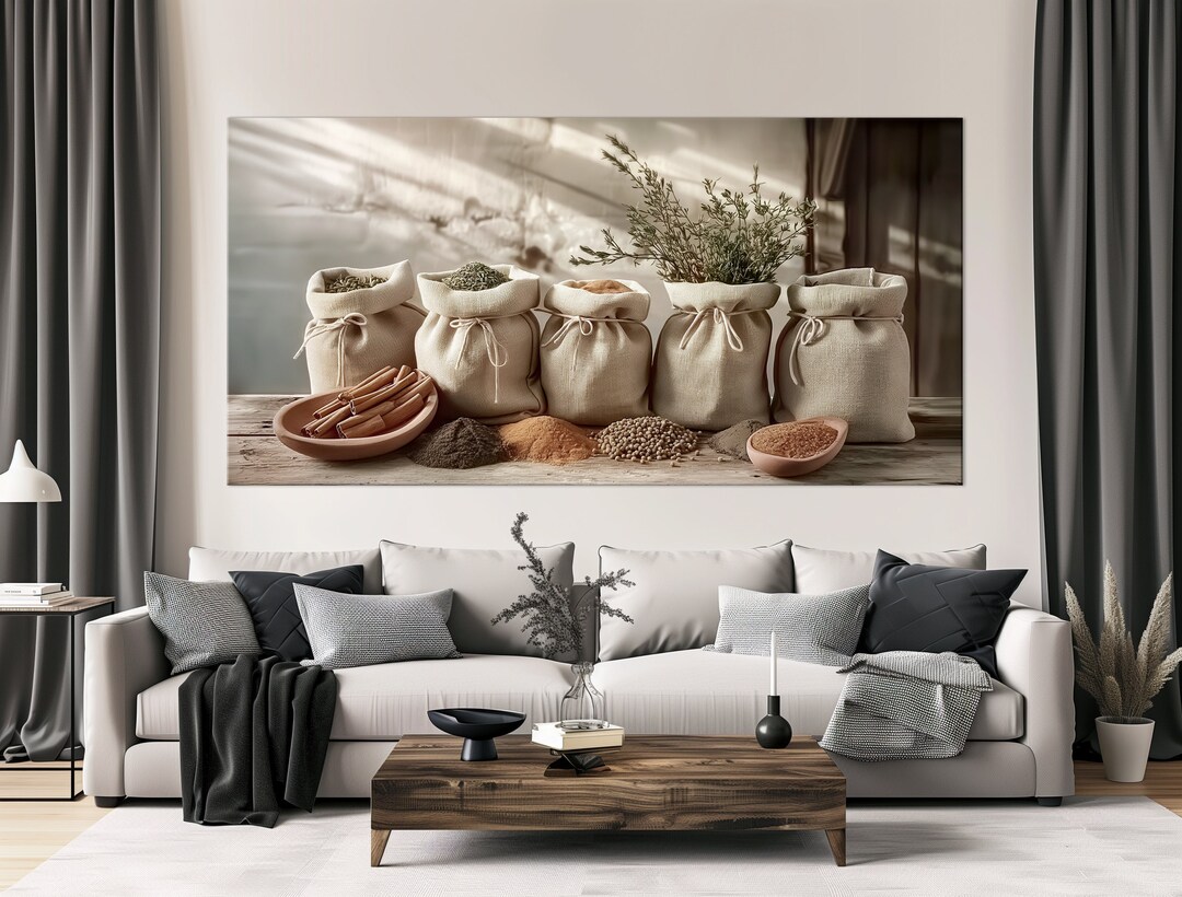 Herbs and Spices Canvas Wall Art Kitchen Decor Farmhouse Wall Art Food ...