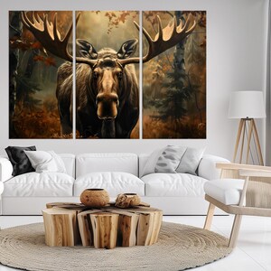 Moose Canvas Wall Art Woodland Animals Print Hunting Gifts Moose ...