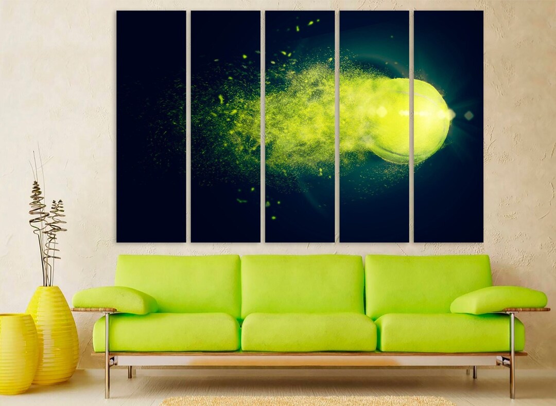 Tennis Ball Wall Art Canvas Sports Wall Art Tennis Ball in Flight ...