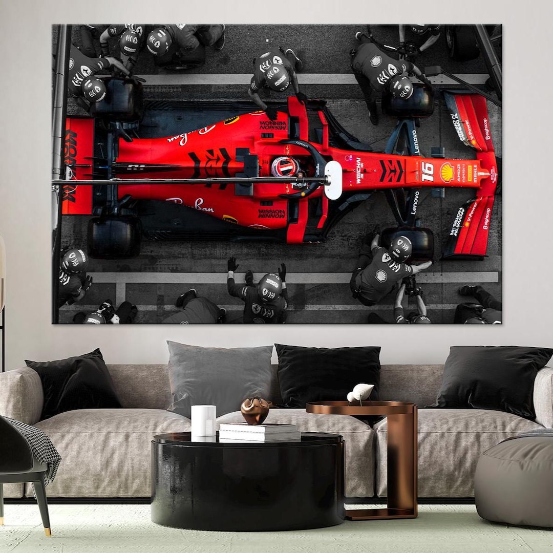 Formula One Large Canvas Wall Art Prints Man Cave Decor Sports Car ...