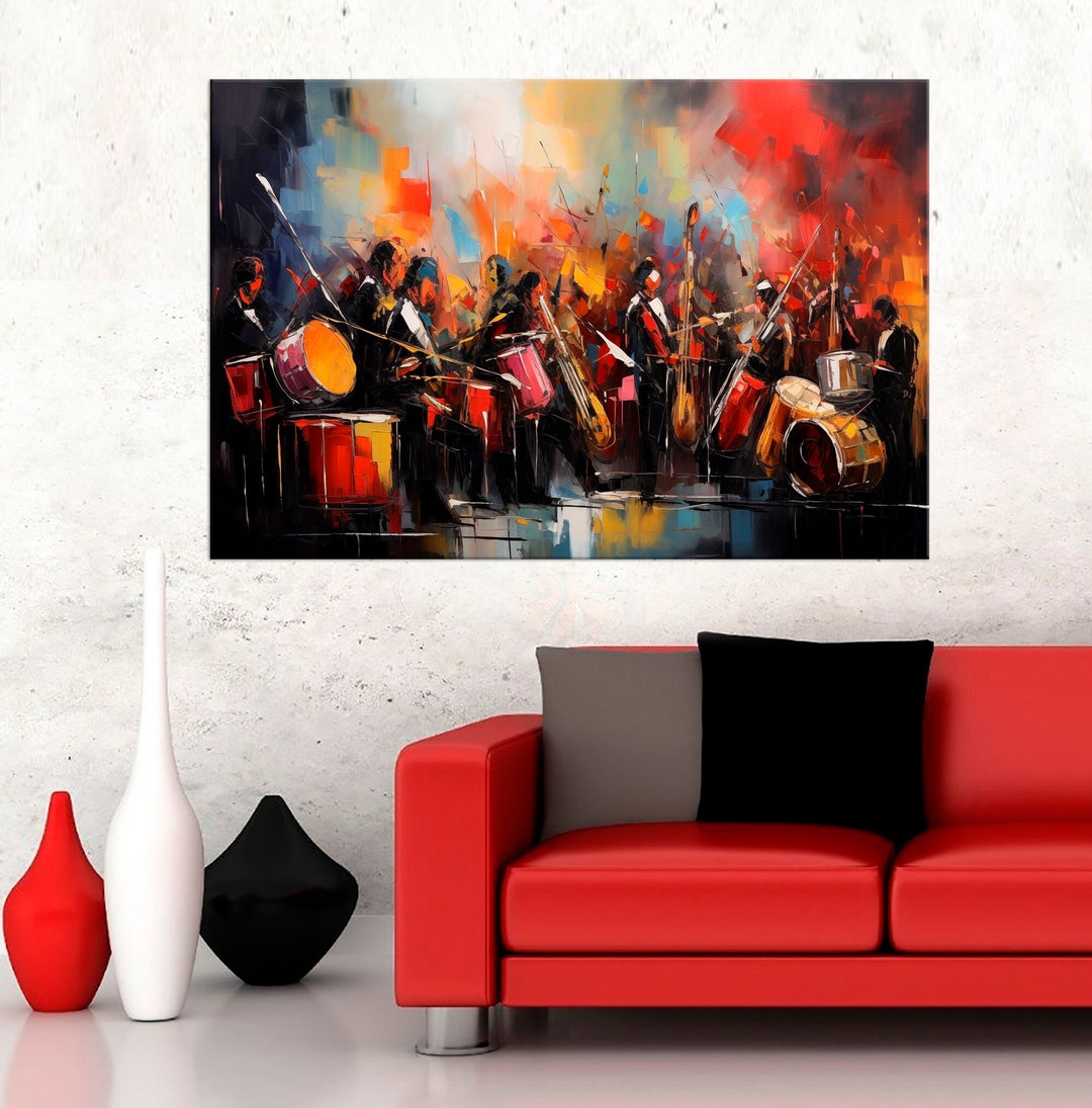 Jazz Band Art Colorful Music Canvas Print Jazz Orchestra Wall Art Jazz ...