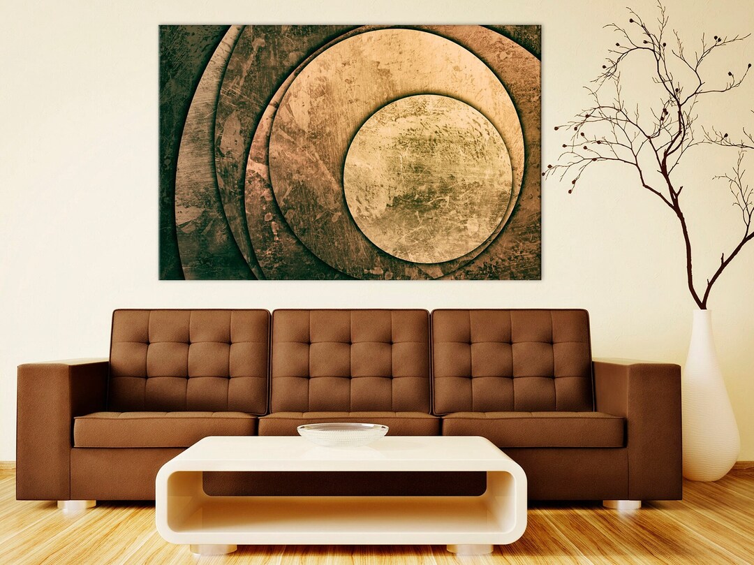 Abstract Circles Canvas Wall Art Abstract Circle Art Large Canvas Art ...