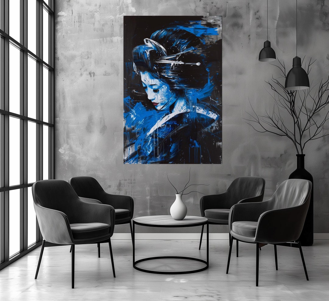 Japanese Geisha Canvas Wall Art Geisha Portrait Large Canvas Art Geisha ...
