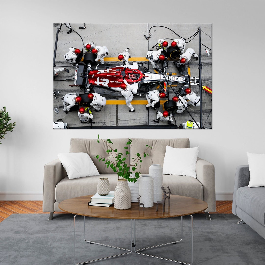 Formula 1 Wall Art Racing Canvas Print Formula One Pit Stop F1 Print ...