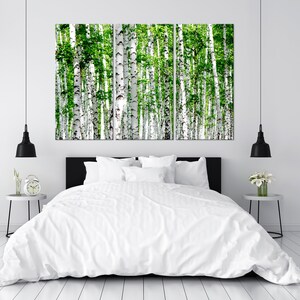 Birch Forest Print Birch Tree Wall Art Green Spring Forest Landscape ...