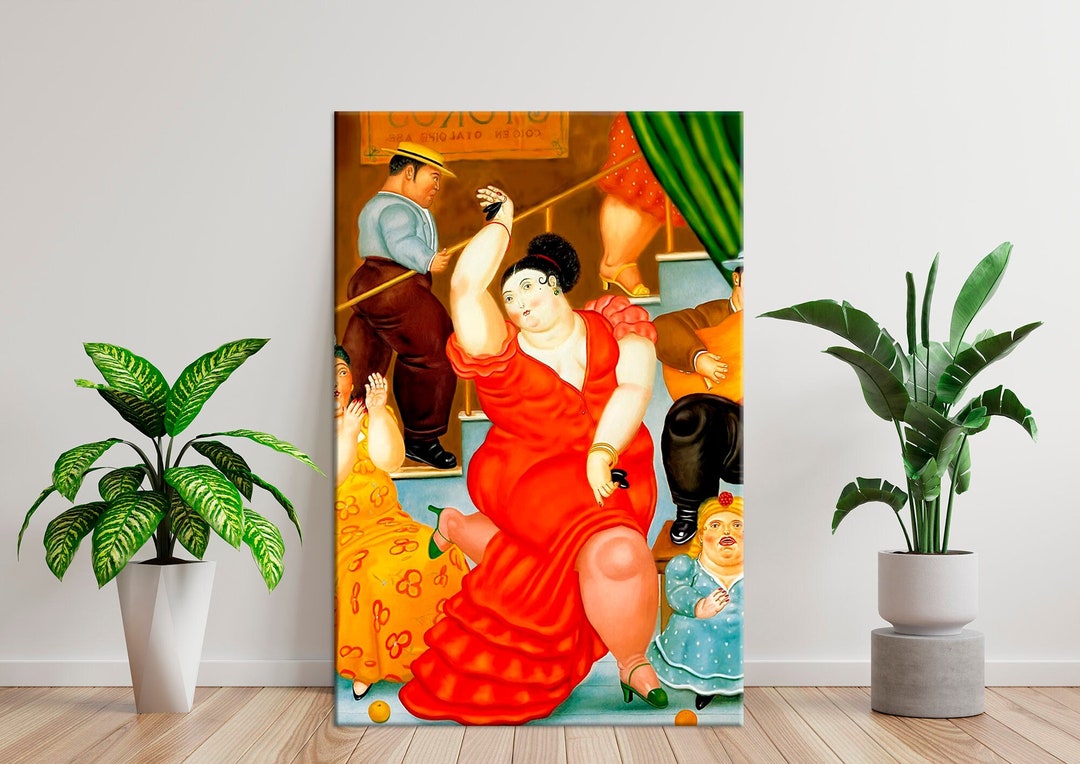 Fernando Botero Dancing Woman Canvas Print Botero Wall Art Reproduction ...